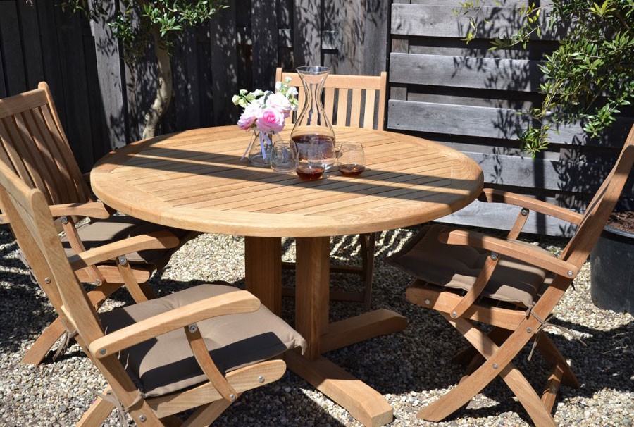Runder Teak-Gartentisch WILLIAM von Traditional Teak
